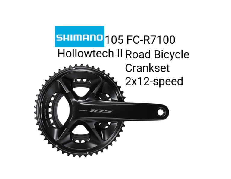 Shimano 105 FC-R7100 Hollowtech II Road Bike Bicycle Crankset 2x12 ...