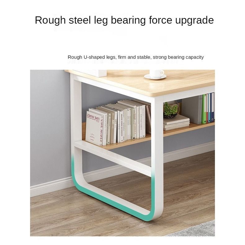 Simple Modern Study Desk With drawer Bookshelf Computer Desk Bookcase ...