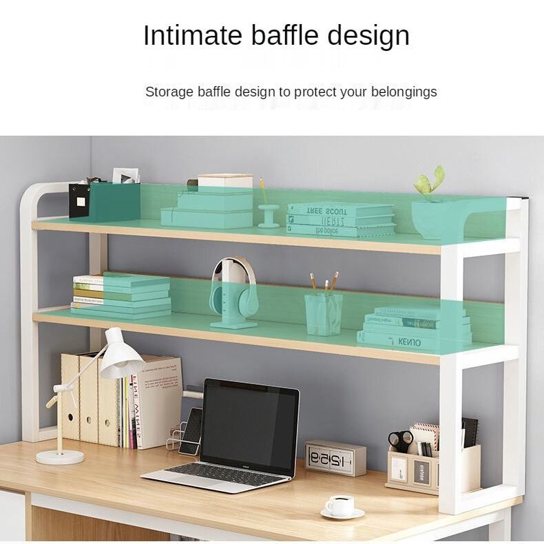 Simple Modern Study Desk With drawer Bookshelf Computer Desk Bookcase ...