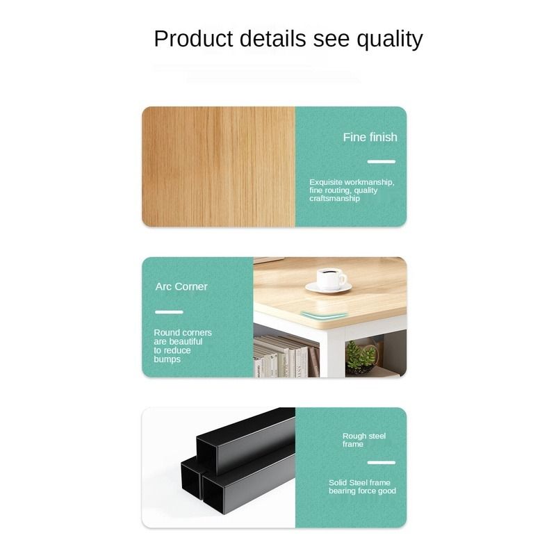 Simple Modern Study Desk With drawer Bookshelf Computer Desk Bookcase ...