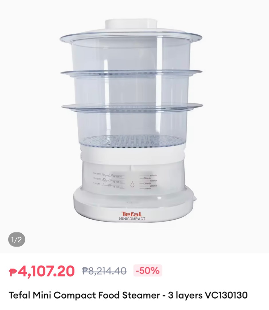 TEFAL MINI COMPACT FOOD STEAMER, Furniture & Home Living, Kitchenware ...