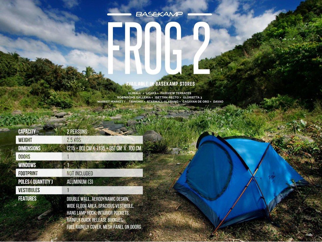 Tent: Frog 2 By Basecamp, Sports Equipment, Hiking & Camping on Carousell