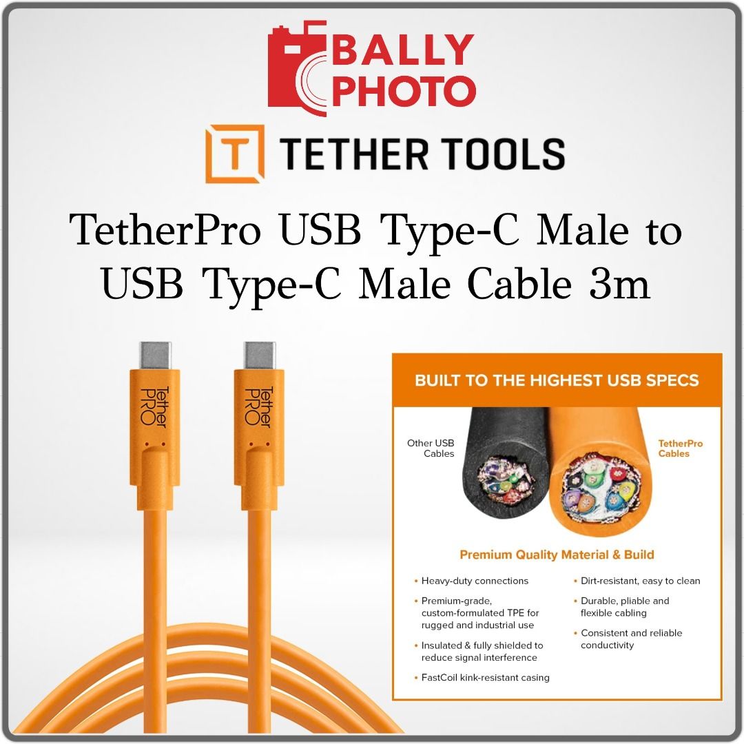 Tether Tools TetherPro USB Type-C Male to USB Type-C Male Cable 3m ...