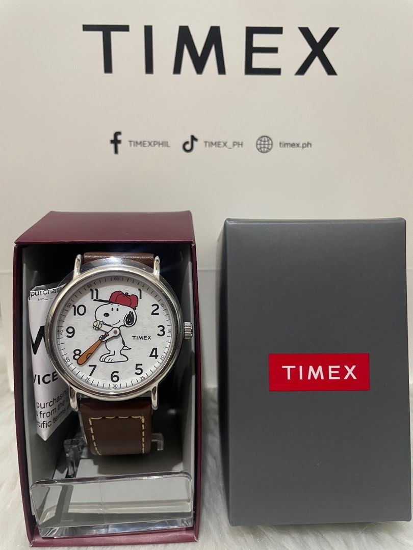 Timex Weekender x Peanuts - Snoopy 2-Hand 38mm Leather Band, Women's ...