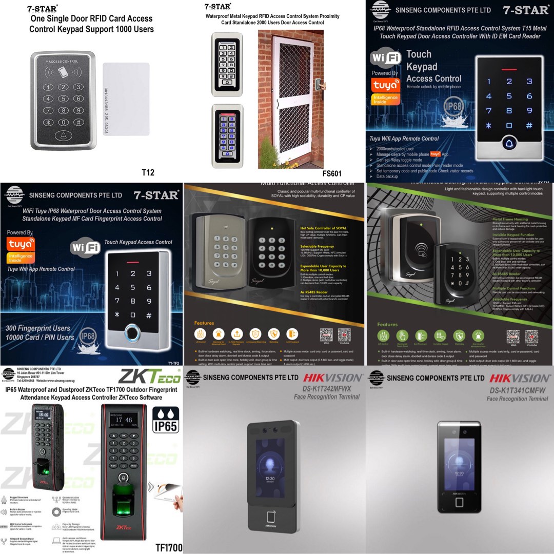 7-STAR*/Soyal/Tuya/ZKTeco/Hikvision Wifi Door Access Series , Biometric ...