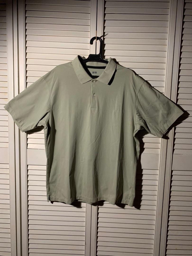 Uniqlo Airism Sage Green Polo Shirt, Men's Fashion, Tops & Sets ...