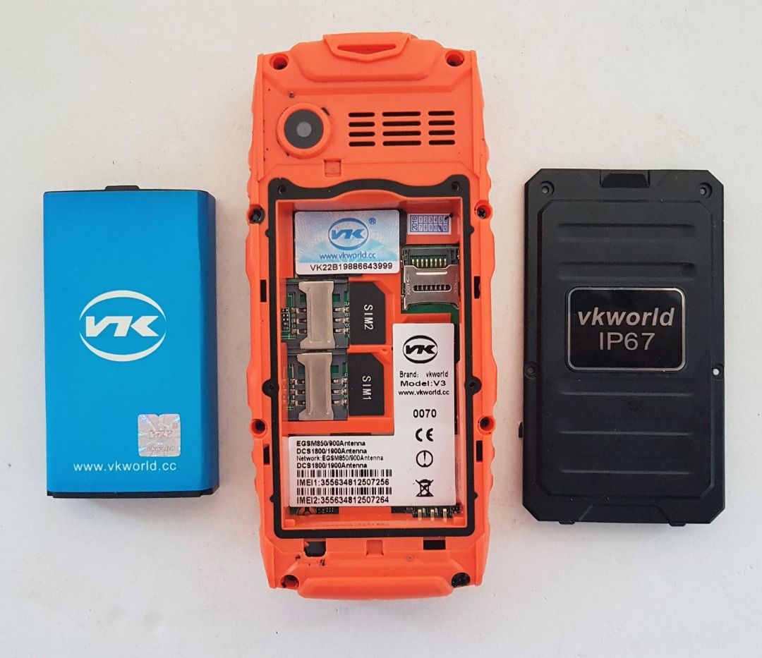 Vintage Mobile Handphone, VKWorld V3 IP67 Phone, with Box and Manual ...