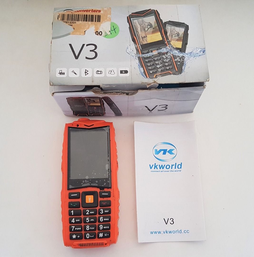Vintage Mobile Handphone, VKWorld V3 IP67 Phone, with Box and Manual ...