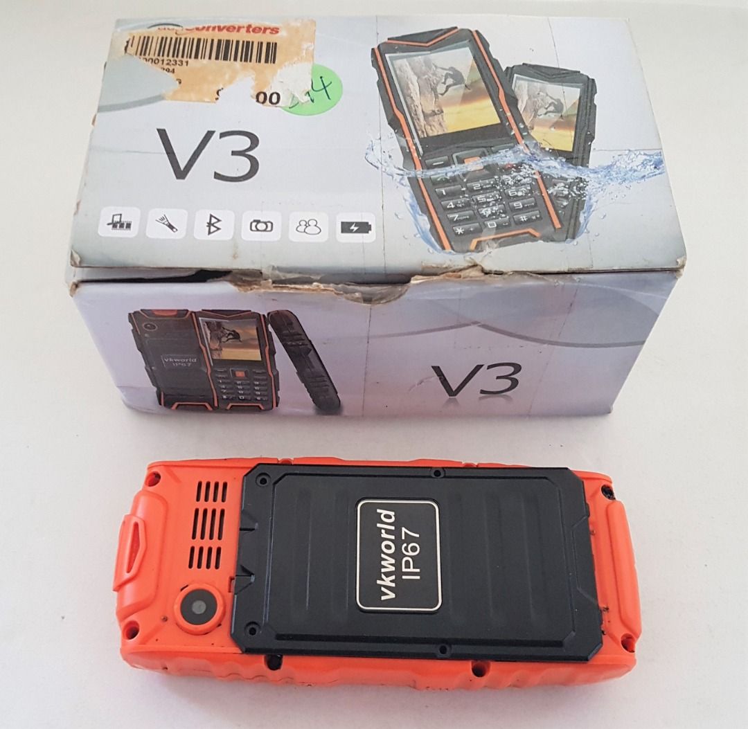 Vintage Mobile Handphone, VKWorld V3 IP67 Phone, with Box and Manual ...