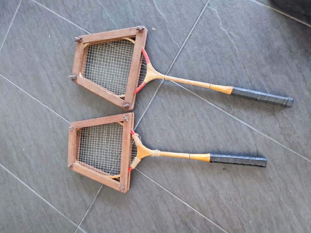 Vintage Wooden Racquet Raket Kayu Badminton Rare yonex, Hobbies & Toys ...