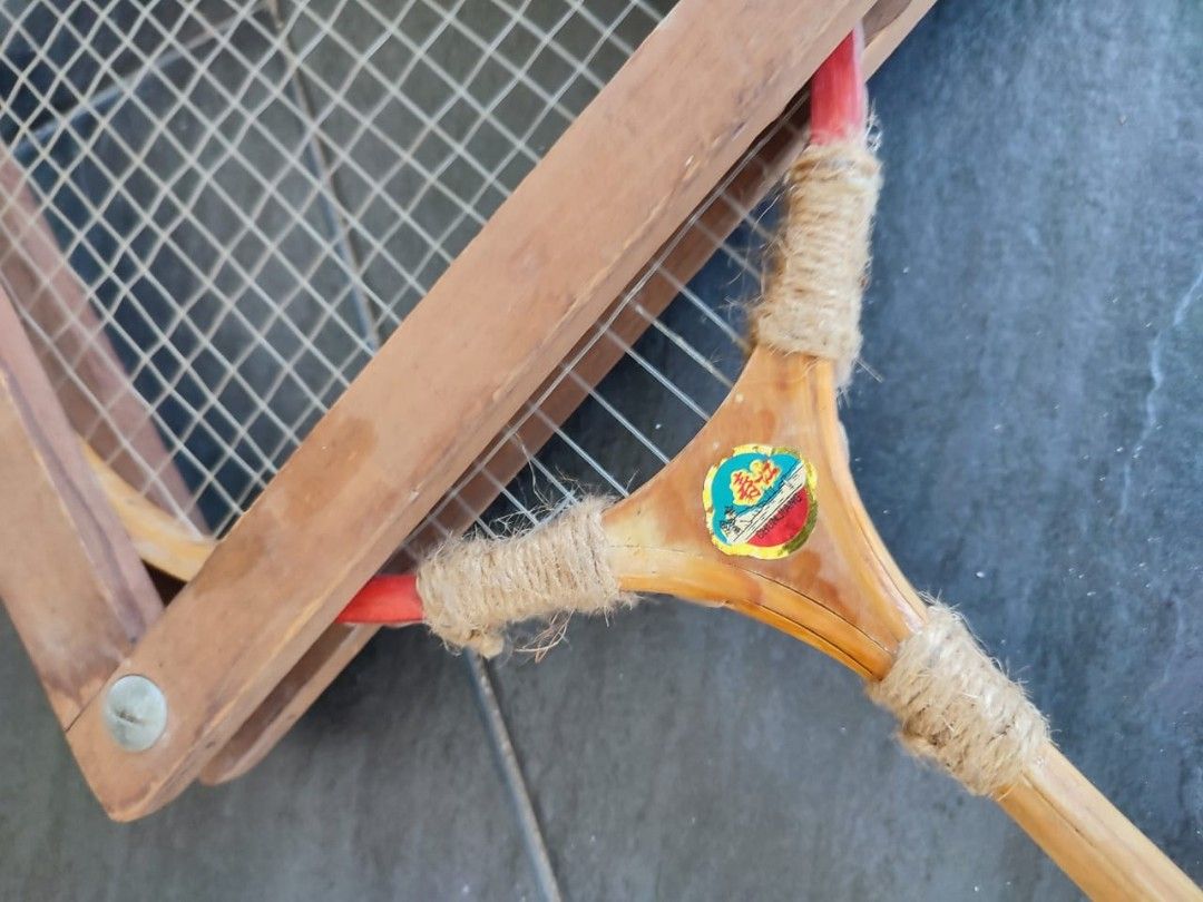 Vintage Wooden Racquet Raket Kayu Badminton Rare yonex, Hobbies & Toys ...