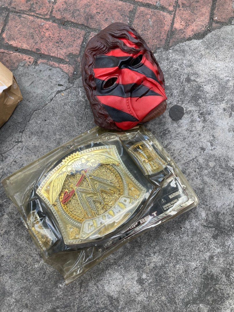 WWE BELT AND KANE MASK 1998 on Carousell