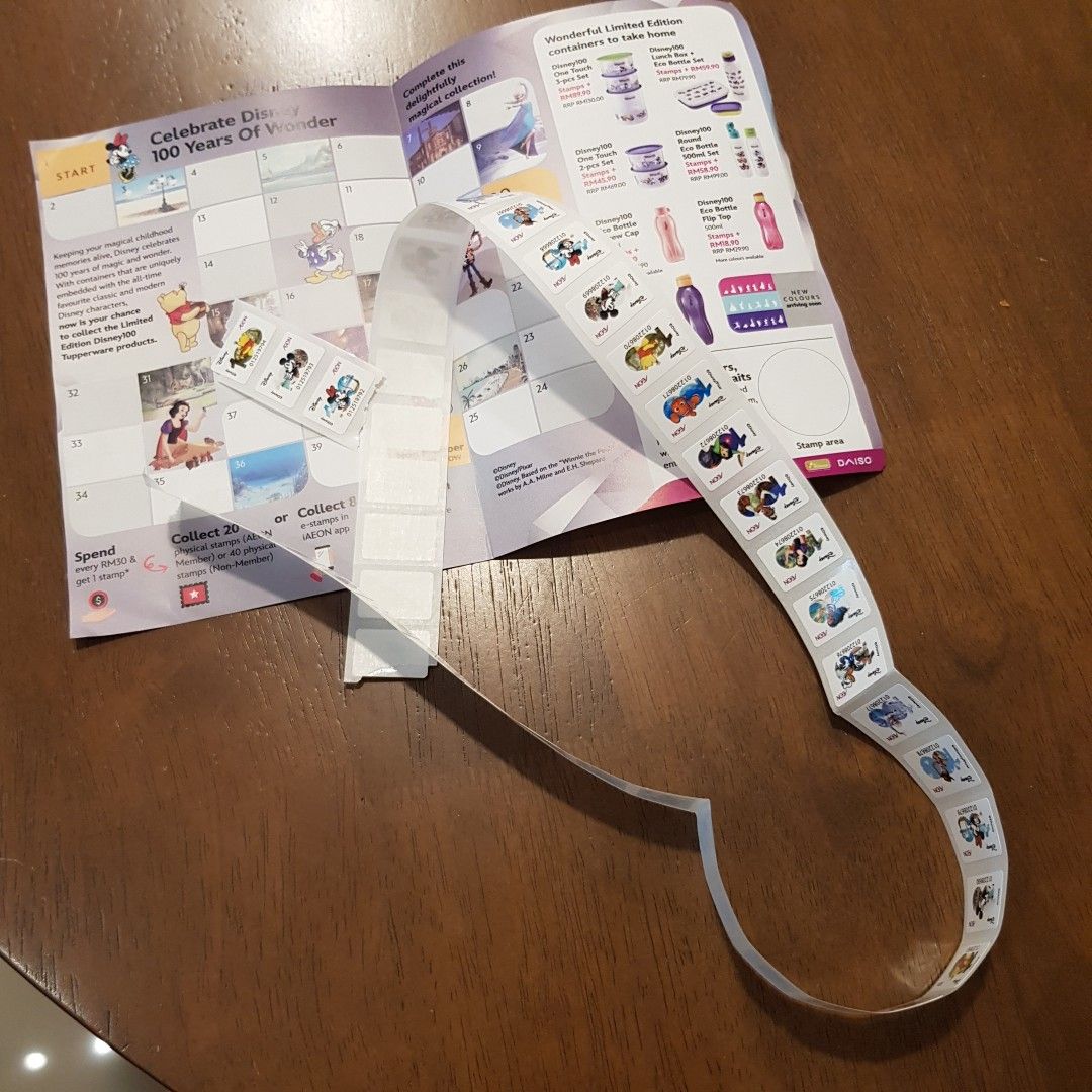 Aeon Tupperware Stamps 43 pcs, Tickets & Vouchers, Vouchers on Carousell