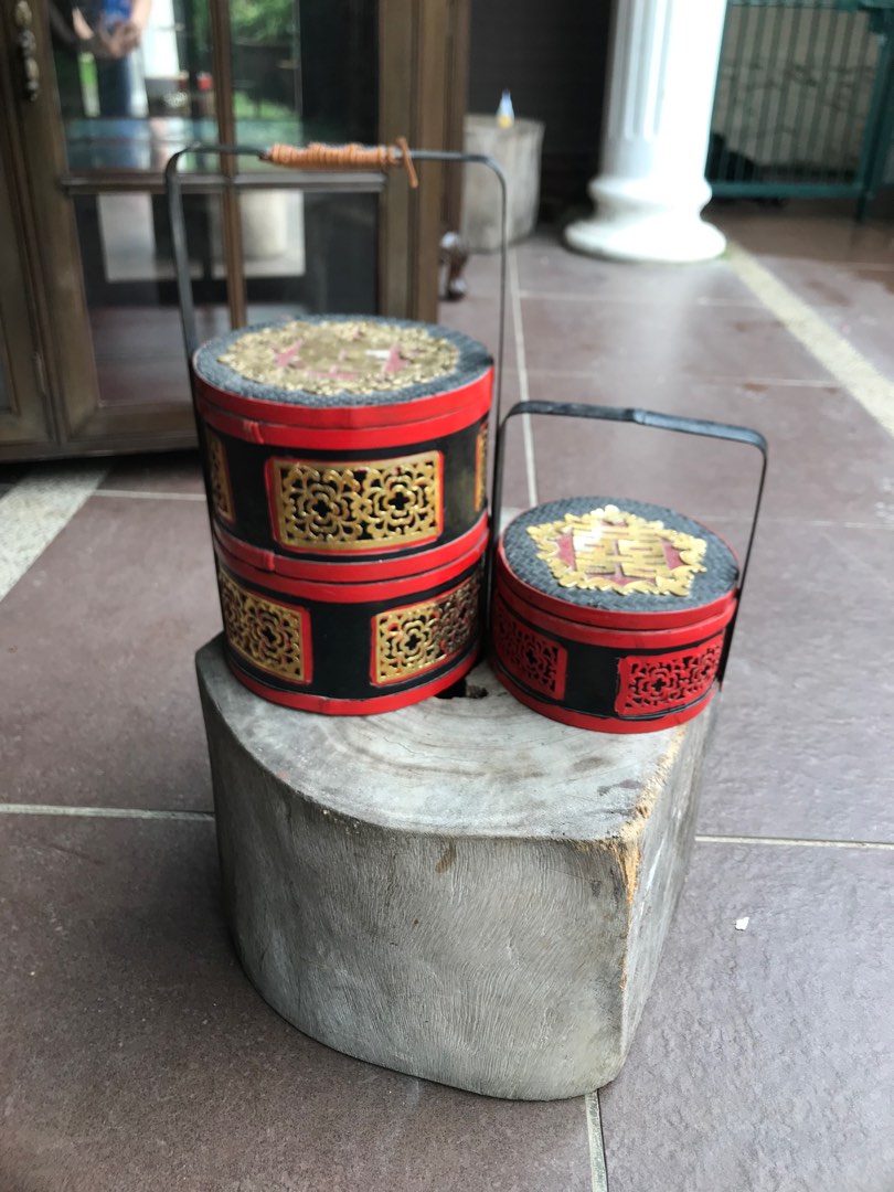 Antique Chinese Wedding Bakul Siah (Rattan Container), Hobbies & Toys ...