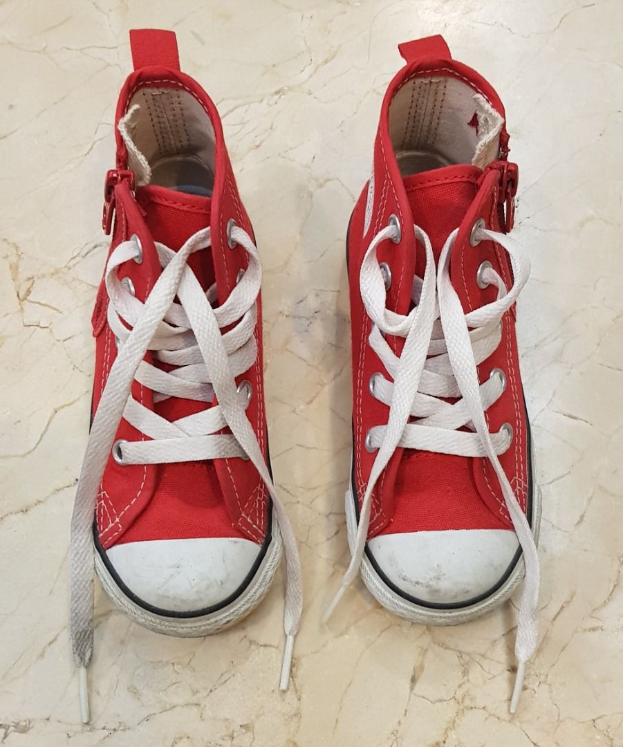 Authenthic Converse All Stars Kids Red Shoe (Size US 9), Babies & Kids ...