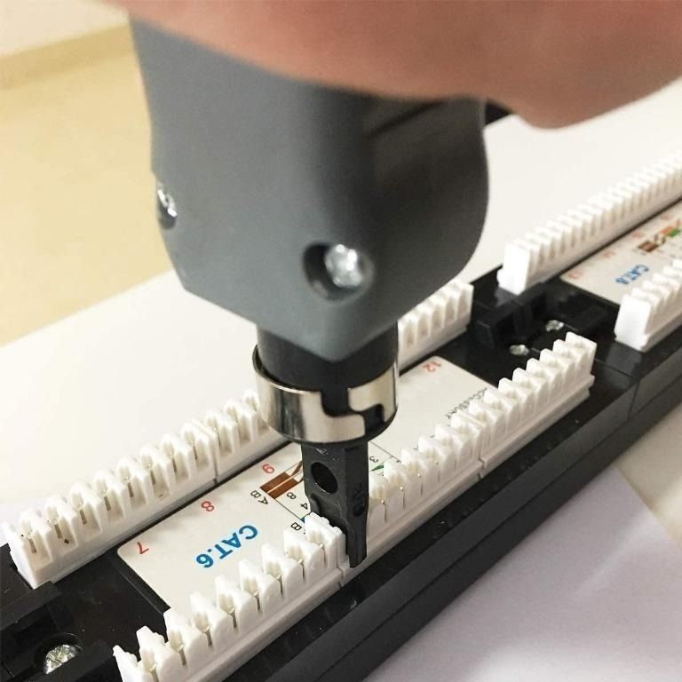 [B646] 24 Port 1U Rack Mountable CAT6 Patch Panel, Pro RJ45 110 Network ...