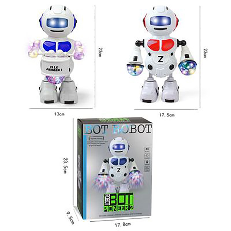 Bot Robot Pioneer 2 Electronic Walking Dancing to Drum Electric Toys ...