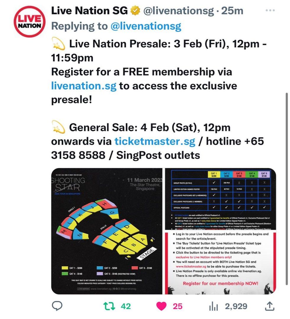 CAT1 - SHOOTING STAR: ASIA TOUR IN SINGAPORE, Tickets & Vouchers, Event ...