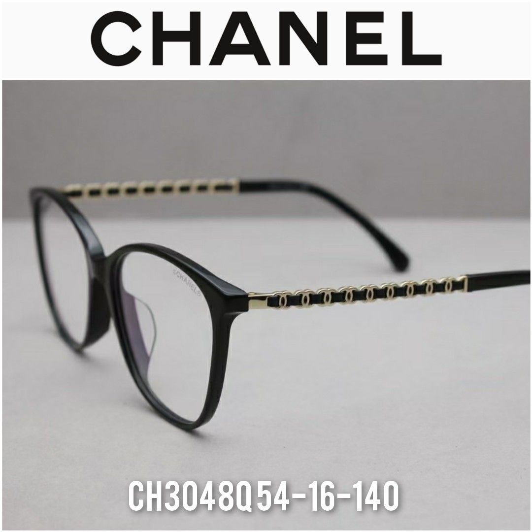 Chanel eyewear spectacles glasses leather strap ch3408, Women's Fashion ...
