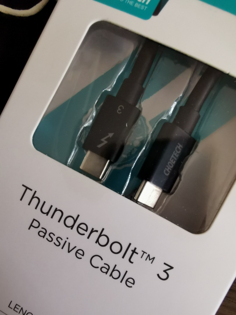 Choetech Thunderbolt 3 Passive Cable Type-C USB-C, Computers & Tech ...