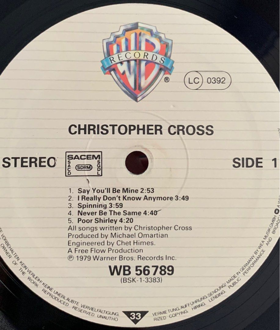 Christopher Cross - Vinyl Record LP, Hobbies & Toys, Music & Media ...