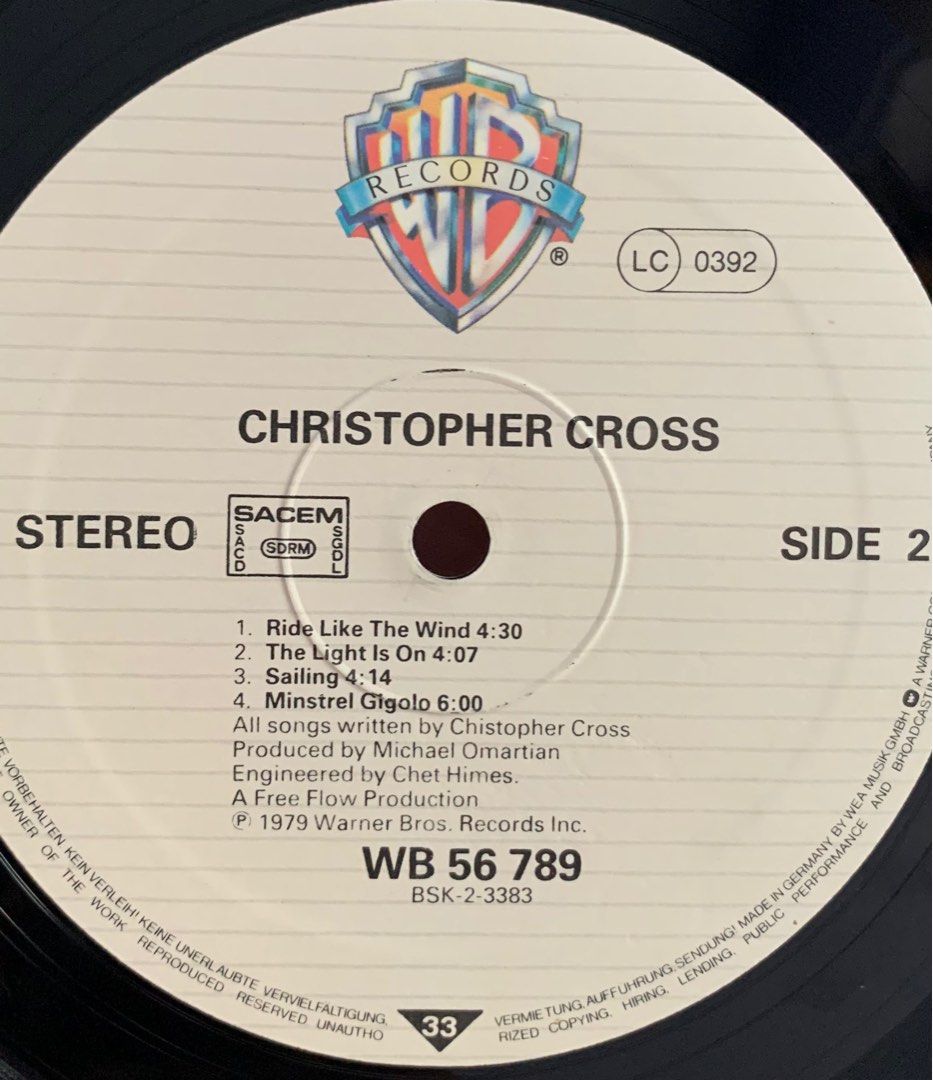 Christopher Cross - Vinyl Record LP, Hobbies & Toys, Music & Media ...