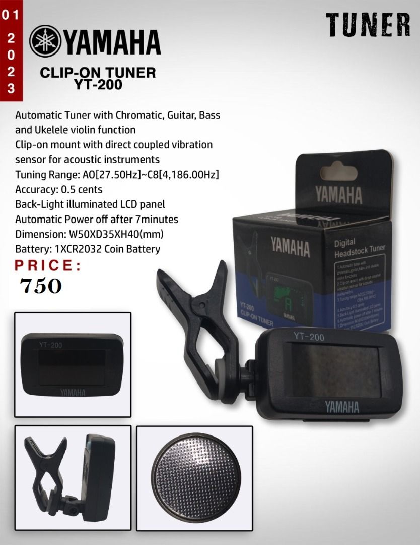 Clip on Tuner TY-200 Yamaha, Hobbies & Toys, Music & Media, Music ...