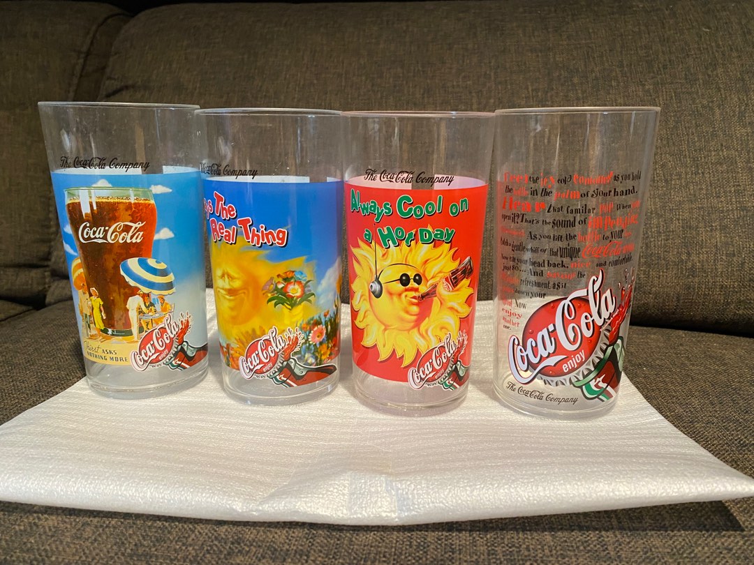 Coca Cola collections - 4 plates and 4 cups, Furniture & Home Living ...