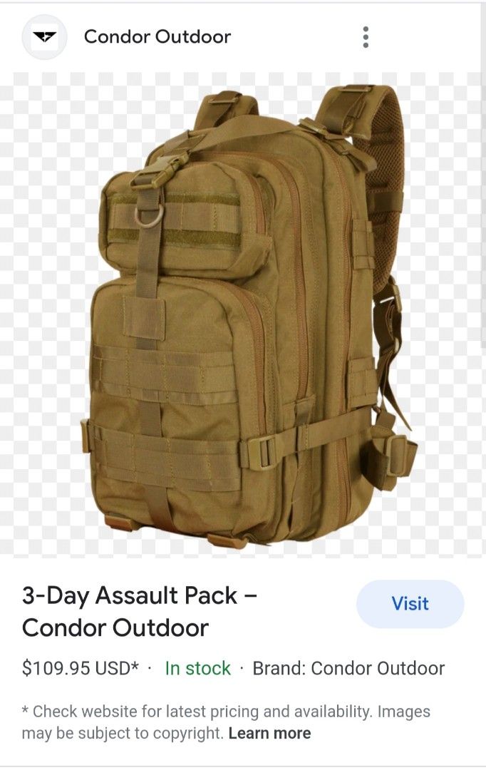 CONDOR TACTICAL BACKPACK, Men's Fashion, Bags, Backpacks on Carousell