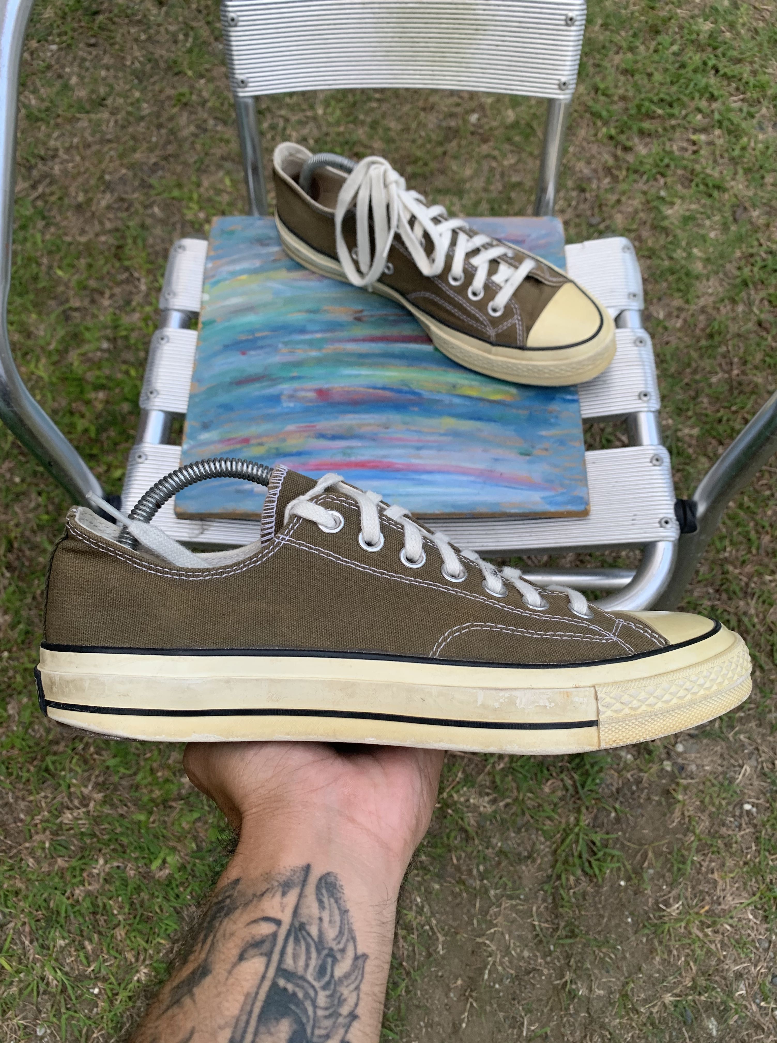 Converse 70s olive green low, Men's Fashion, Footwear, Sneakers on ...