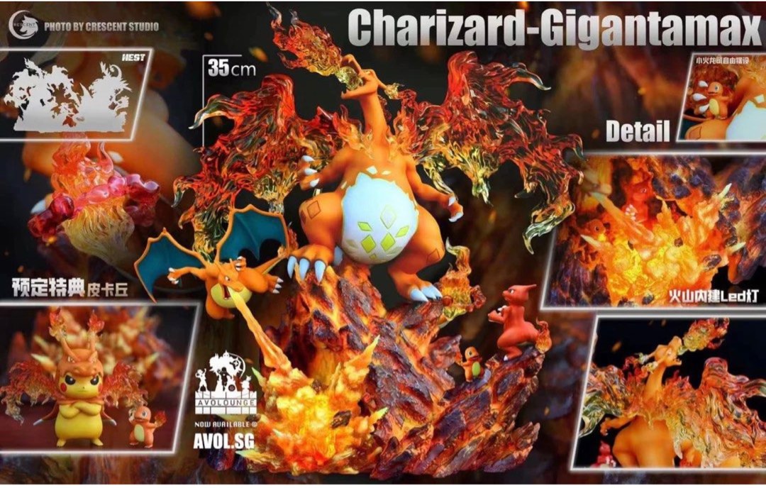 Crescent Studio Gigantamaz Charizard & Charizard XY, Hobbies & Toys ...