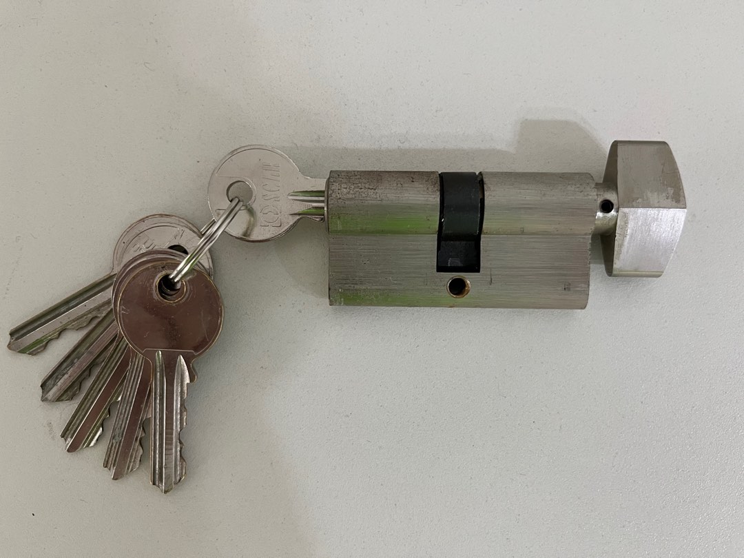 Cylinder lock with 6 keys, Furniture & Home Living, Security & Locks ...