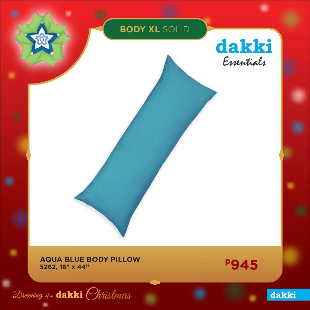 DAKKI ESSENTIALS BODY PILLOW 18" x 44", Furniture & Home Living, Bedding & Towels on Carousell