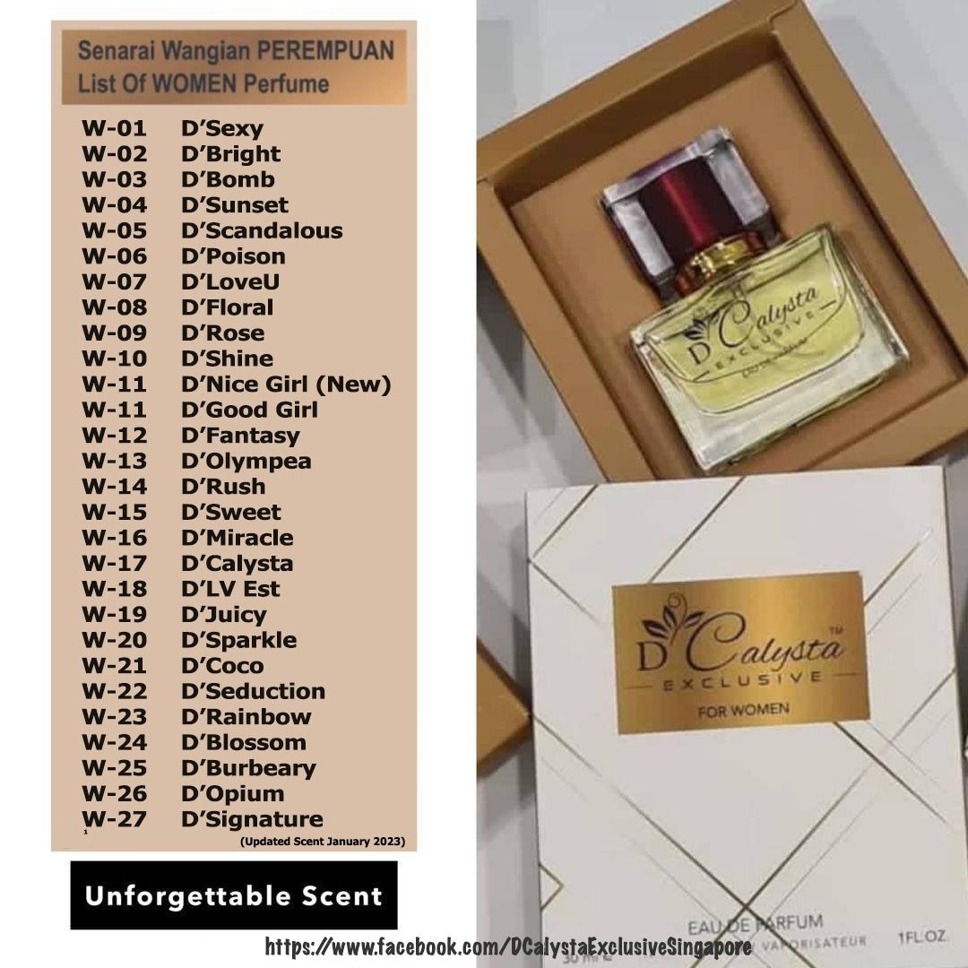 D'Calysta Exclusive Perfume, Beauty & Personal Care, Fragrance ...