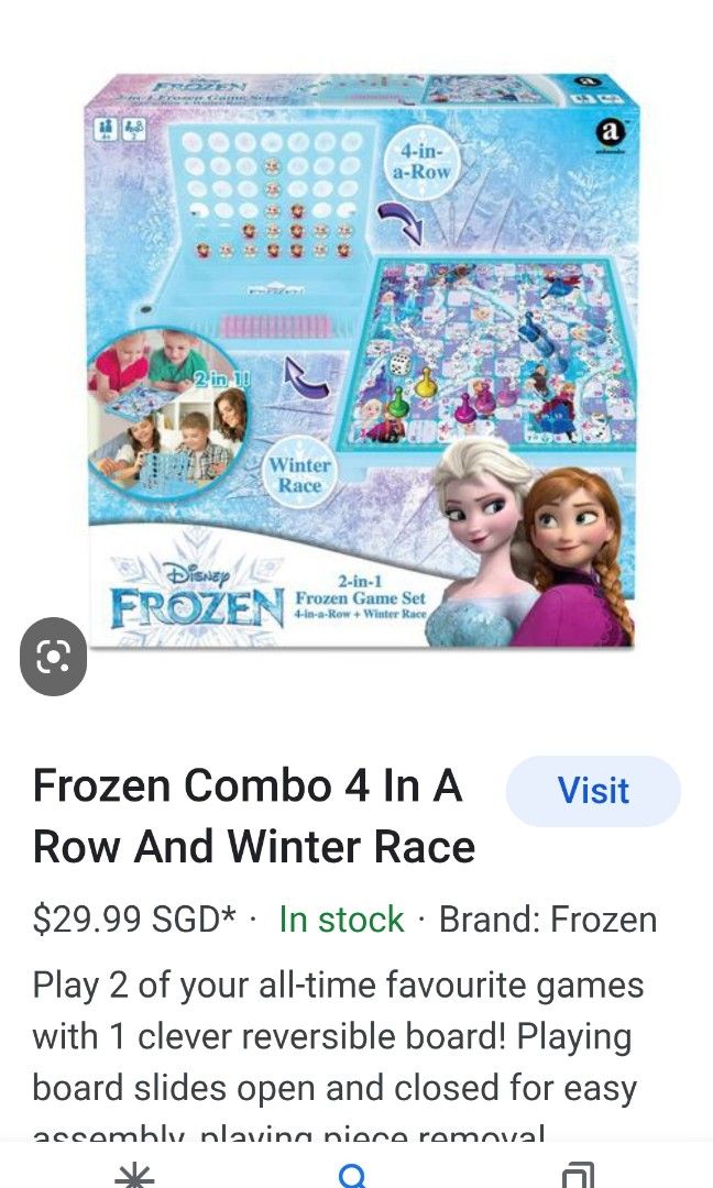 Disney Frozen 2 in 1 Board Game Set, Hobbies & Toys, Toys & Games on ...