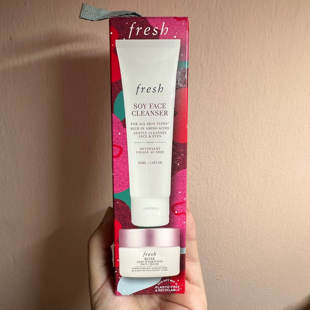 FRESH Soy face cleanser and Rose deep hydration face cream, Beauty ...
