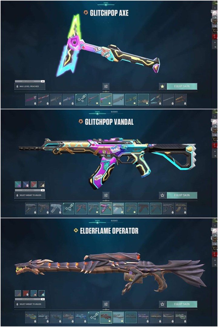 GLITCHPOP AXE+RGX FIREFLY+RGX VANDAL,14 PREMIUM+2 BP VALORANT ACCOUNT ...