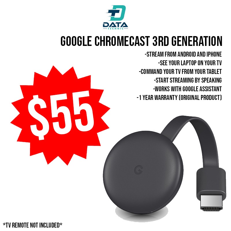 Google Chromecast 3rd Gen, TV & Home Appliances, TV & Entertainment, Media Streamers & Hubs on ...