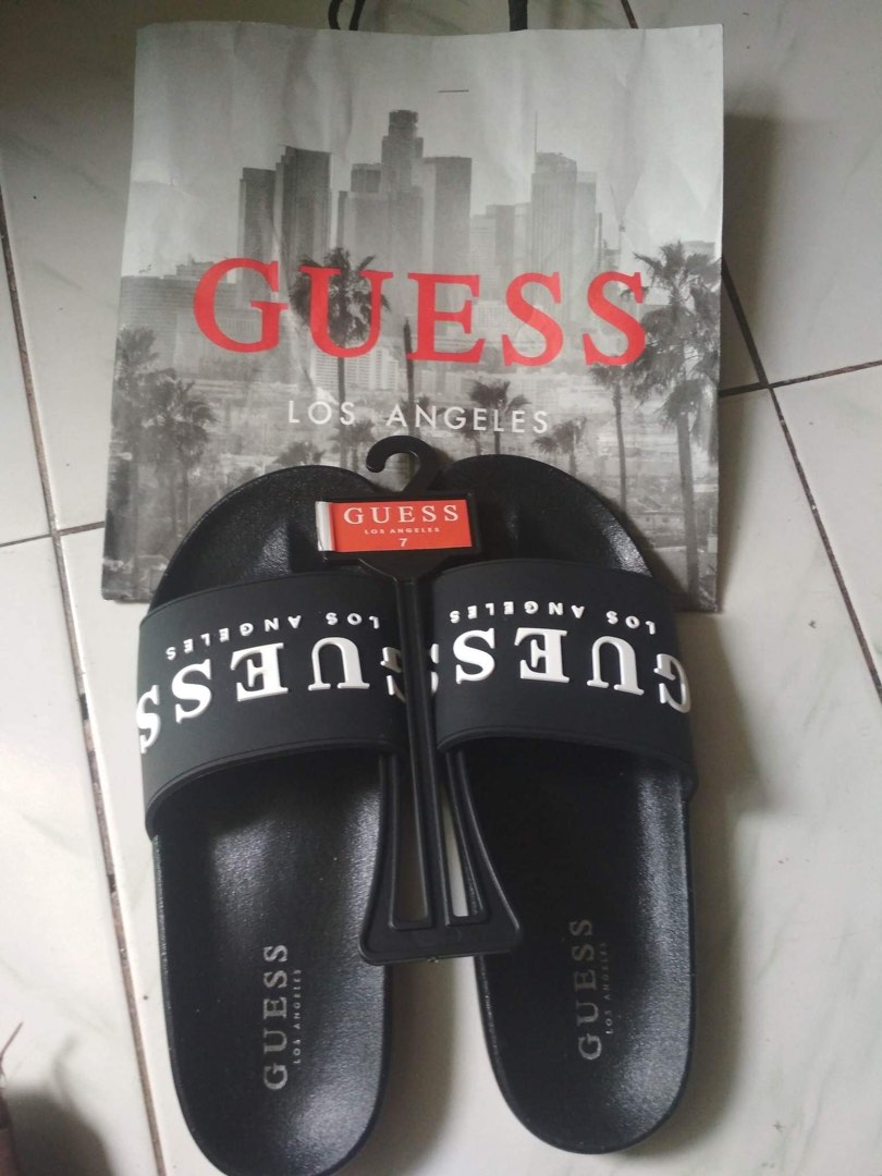 Guess Slides, Women's Fashion, Footwear, Slippers and slides on Carousell