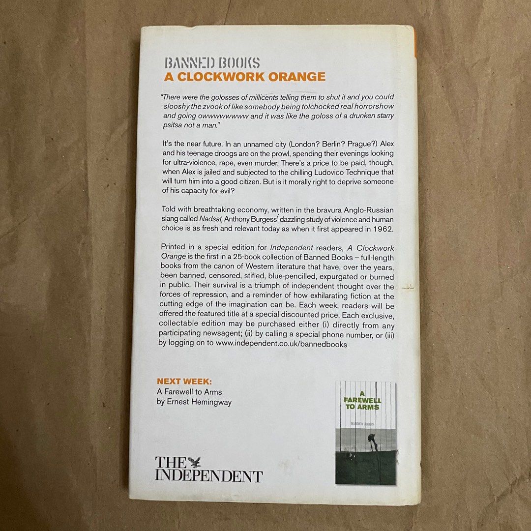 (Hardcover) A Clockwork Orange by Anthony Burgess, Hobbies & Toys ...