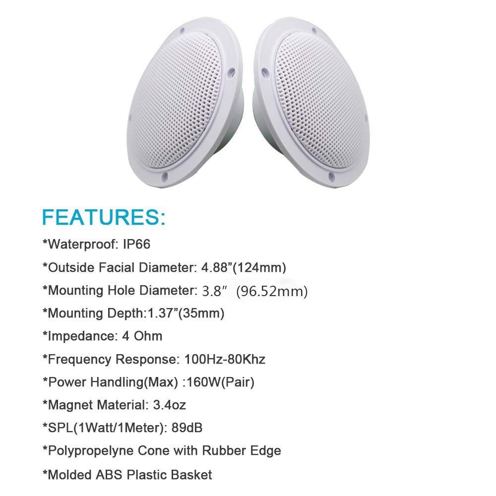 Herdio 4” Waterproof Ceiling Speaker, Audio, Soundbars, Speakers ...