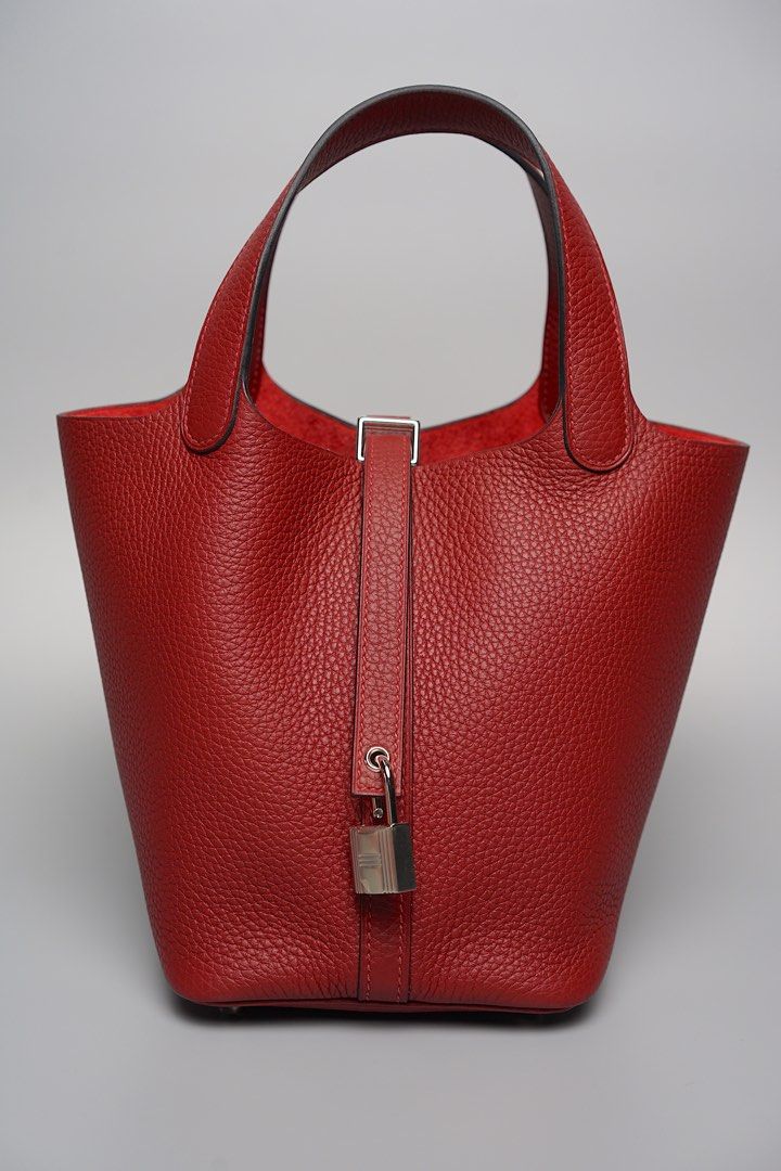 Hermes Picotin 18 in rouge h phw, Luxury, Bags & Wallets on Carousell
