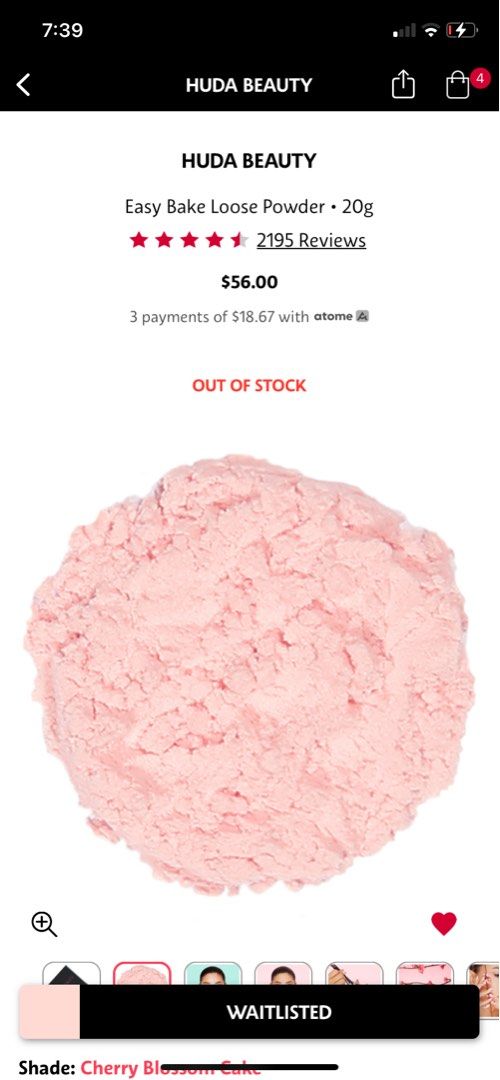 Huda Beauty Cherry Blossom Loose Powder, Beauty & Personal Care, Face ...