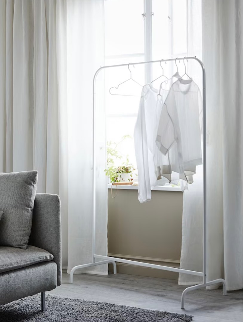 IKEA MULIG Clothes Rack (White), Furniture & Home Living, Furniture ...