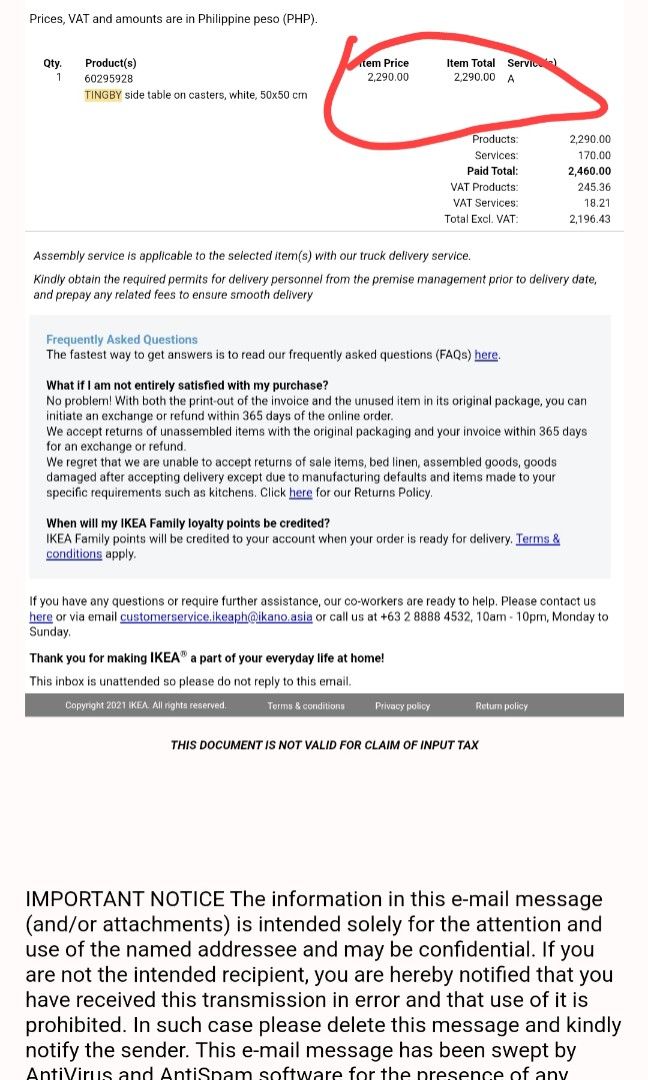 Ikea Tingby Side Table on casters (white), Furniture & Home Living ...