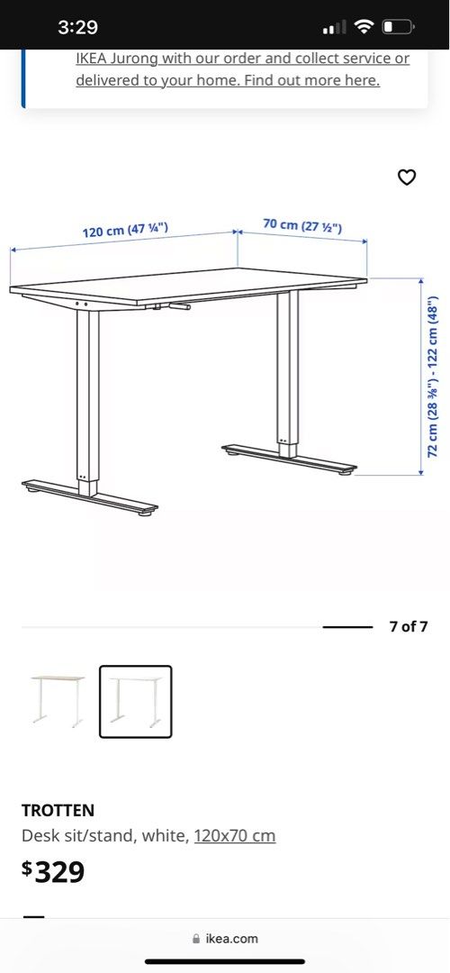 IKEA Trotten Standing Desk, Furniture & Home Living, Furniture, Other ...