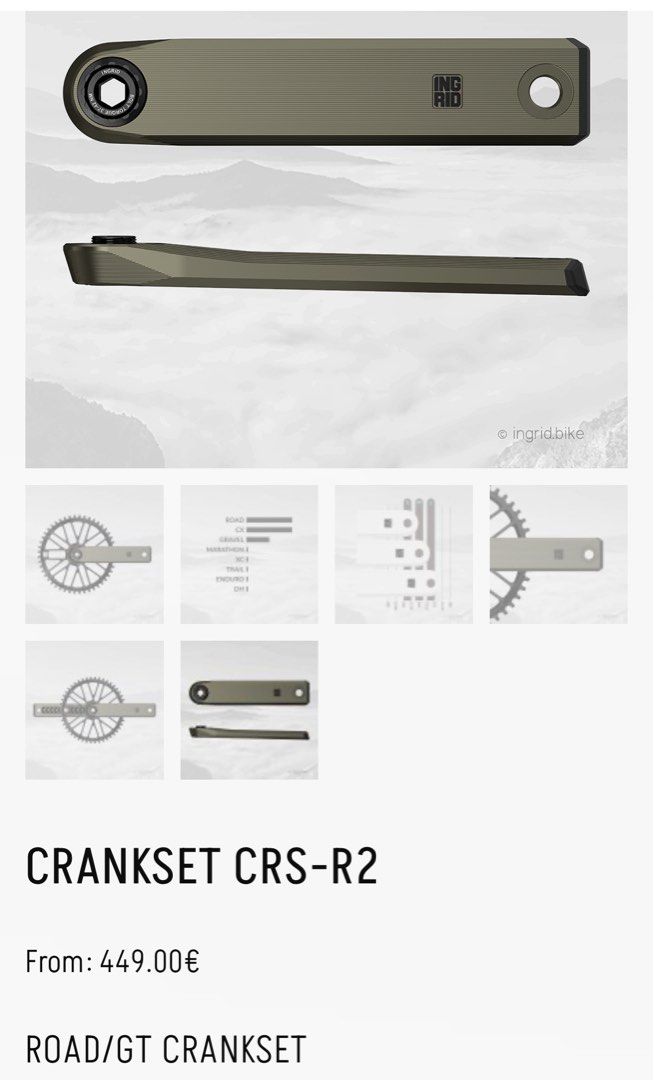 INGRID CRS-R2 Road Crankset Authentic, Sports Equipment, Bicycles ...