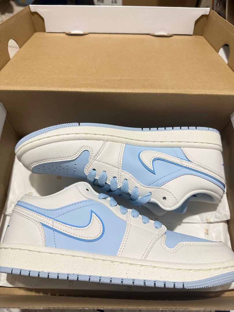 Jordan 1 Low Reverse Ice Blue, Women's Fashion, Footwear, Sneakers on ...