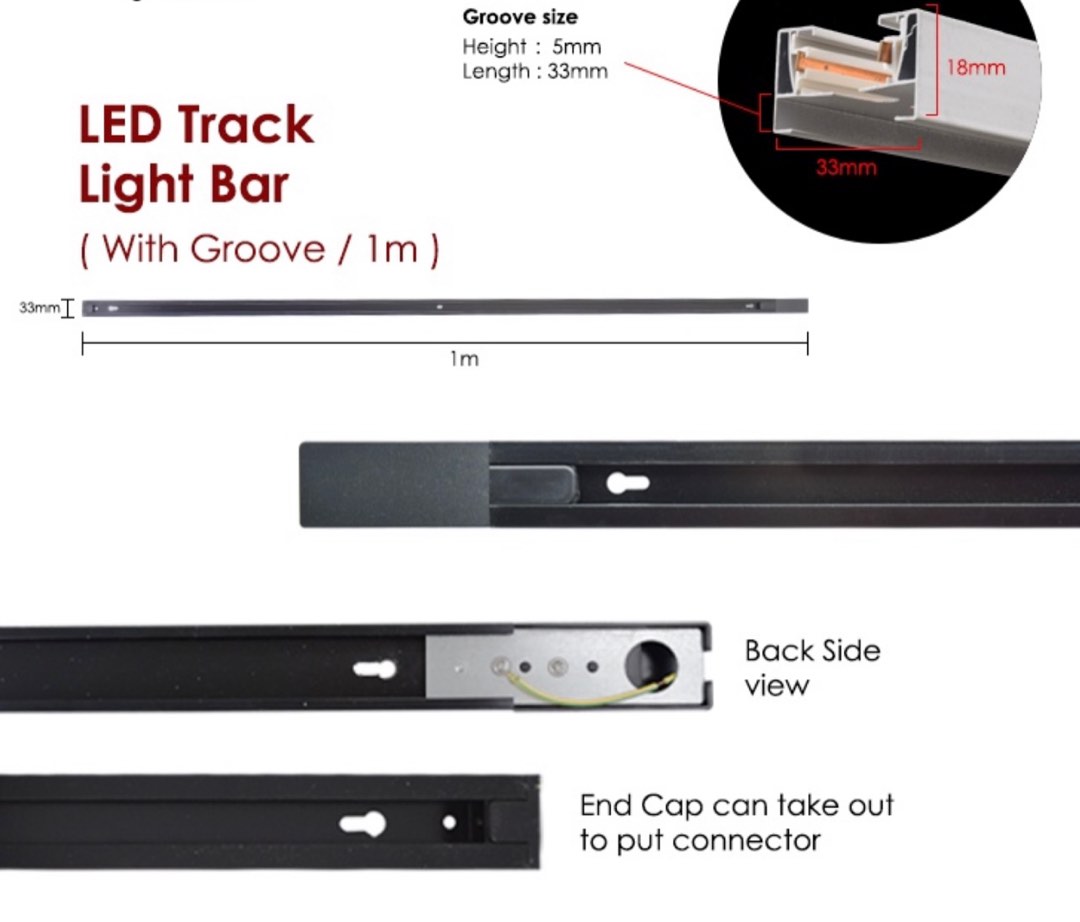 LED LIGHT 1M/1.5M Open Groove Aluminum Track for LED Track Light/Spot ...
