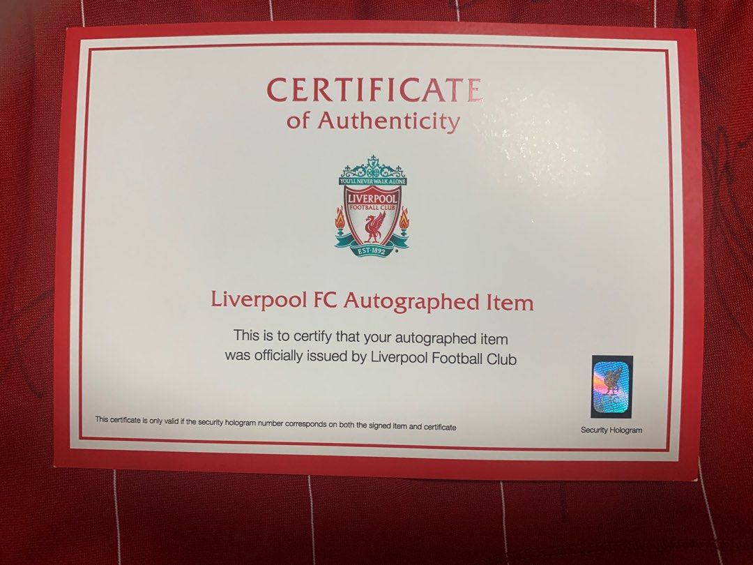 Liverpool Premier League Champions Signed Jersey, Men's Fashion, Tops ...